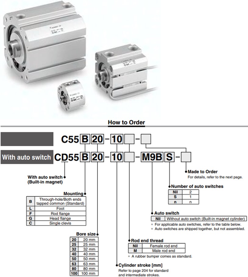 Xi lanh khí SMC C55B